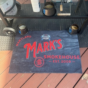 Grill Mat Personalized Outdoor Rug for Dad's BBQ Smoker Backyard BBQ ...