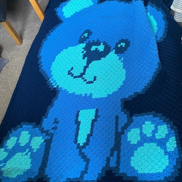 Cute Teddy Bear Graph + Written Pattern for C2C & Tapestry Crochet ...