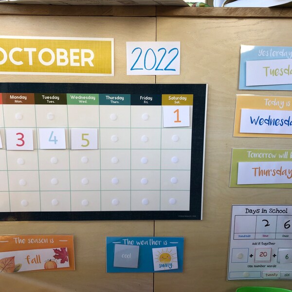 Morning Board Printable Activity Toddler Kids Homeschool Weather Chart ...