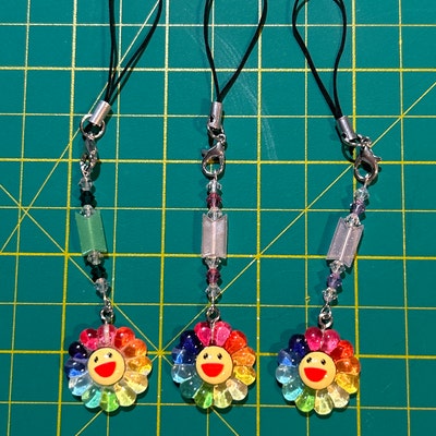 BTS Hopeworld Hobicore Rainbow Smiling Flower Keychain Phone Charm - Etsy