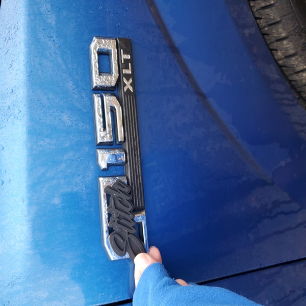 Custom Cursive Font Car Emblem - Custom Colors - Installs in Seconds ...