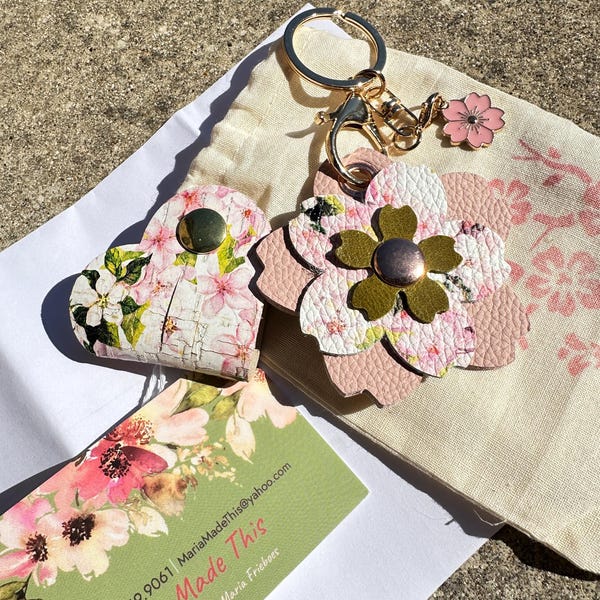 Cherry Blossom Keychain or Purse Charm--large - Etsy