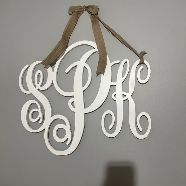 Gold Monogram - Wall Hanging - Wall Letters - Custom Painted Monogram ...
