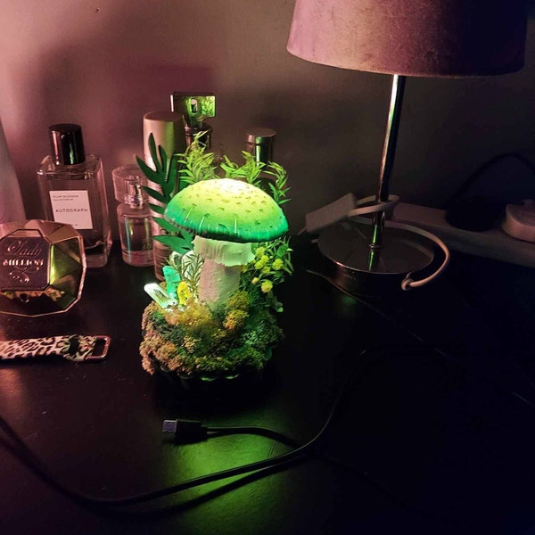 Mushroom, Mushroom Lamp, Mushroom Light, Glowing Fungi, Glowing ...