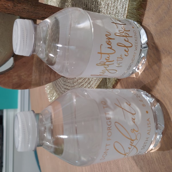 Metallic Foil Wedding Stickers, Wedding Water Bottle Labels, Rose Gold ...