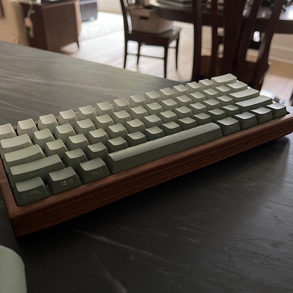 Black Walnut Wood Keyboard Case: Custom Wooden GH60 Wooting 60HE/HE+ ...