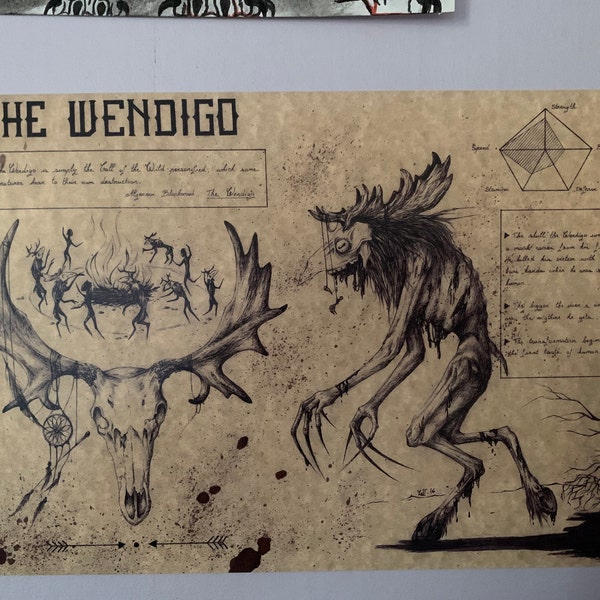Medium - Wendigo - Algonquian Folklore Art Print - Etsy