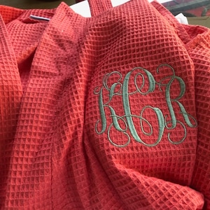 Monogrammed Waffle Robe, Bridesmaid Robes, Monogrammed Robe ...
