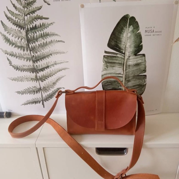 Leather Crossbody Bag, Brown Leather Purse, Womens Handbags, Handmade ...