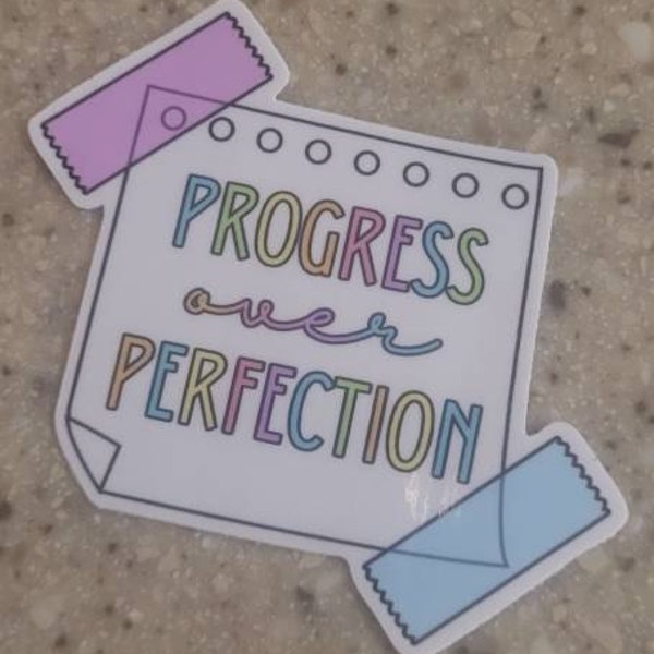 Progress Over Perfection Sticker, Motivational Sticker, Teacher Sticker ...