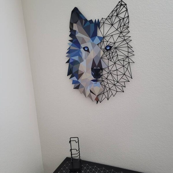 Metal Wolf Wall Art, Wolf Wall Decor, Wolf Gifts for Men, Animal Wall ...