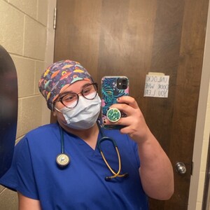 ENT Botanical Euro Surgical Scrub Cap, for MEDIUM Length Hair, Cute ...