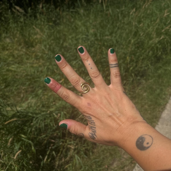 Spiral Ring, Hypnotic Ring, Spiral Brass Ring, Swirl Ring, Gold Wired ...