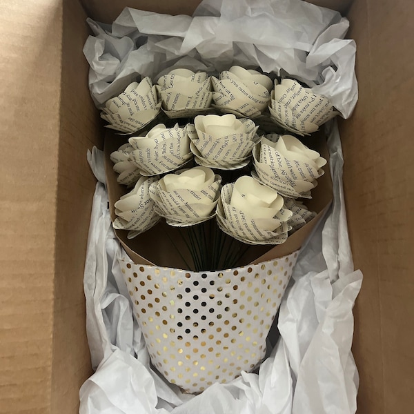 Custom Song Lyrics Paper Flowers, Wedding Vows, Paper Anniversary ...