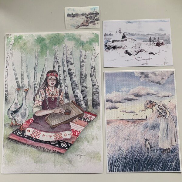 Queen of Goats. Art Print Illustration of a Woman Holding a Baby Goat ...