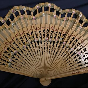 COLORED PEAR WOOD Hand Held Fan - Etsy