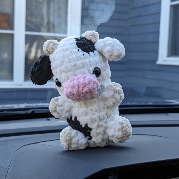 Mini Cow Plush - Handmade Crochet Stuffed Animal - Etsy