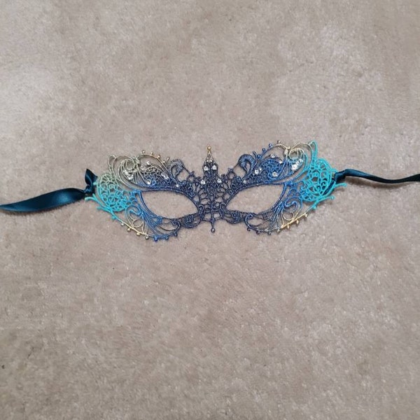 Masquerade Mask Women Blue Turquoise Teal Navy, Masquerade Ball, Ocean ...