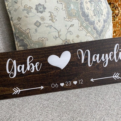 Personalized Couple Names Sign Wedding Gift Idea Anniversary - Etsy