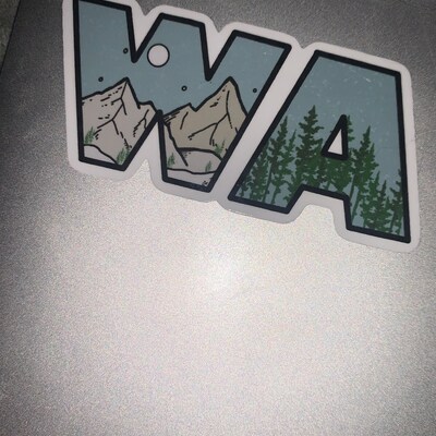 Washington State Initial Sticker, State Sticker, WA Nature Sticker ...
