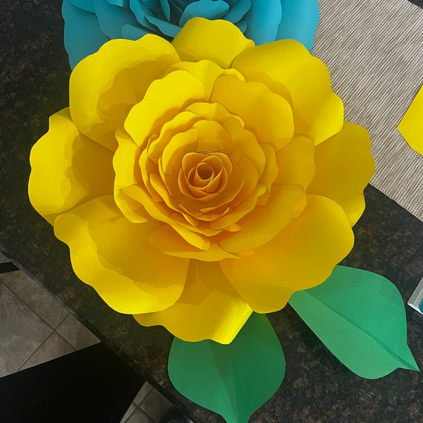 Giant Paper Rose Templates, DIY Large Paper Flowers, Printable PDF ...