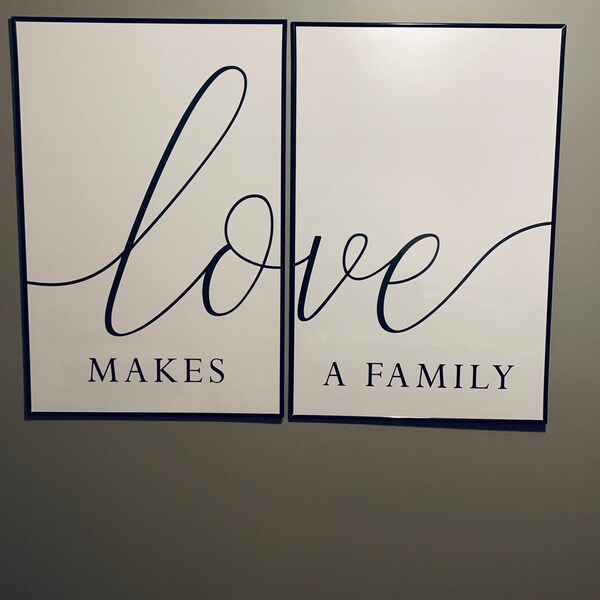 Family Sign,love Makes a Family Print,family Prints,set of 2 Prints ...