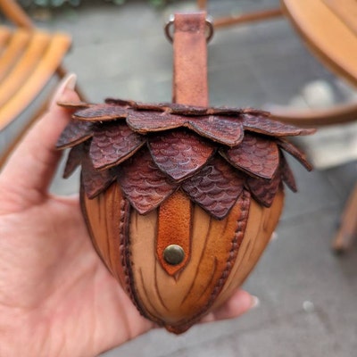 Digital Leather Acorn Bag PATTERN Nature Set - Etsy