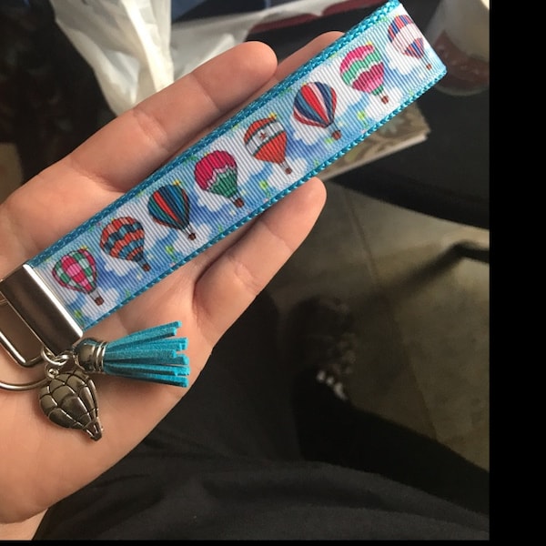 Hot Air Balloon Key Fob - Hot Air Balloon Keychain - Balloon Wristlet ...