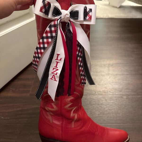 Country Concert Boot Bows, Embroidered Ribbons, Custom Boot Ribbons ...