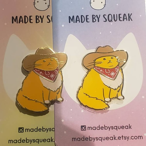The Original Cowboy Cat Enamel Pin - Meowdy! - Etsy