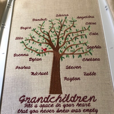 Family Tree Digitized Machine Embroidery Design Fully Embroidered With ...