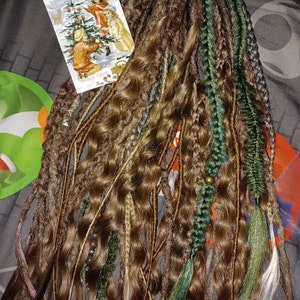 Curly Dreads Ombre Brown to Light Brown Dreads Double Ended or Single ...