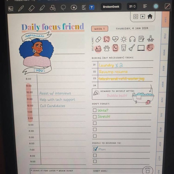 ADHD Digital Planner (made by an ADHDer) for iPad, Goodnotes + Android ...
