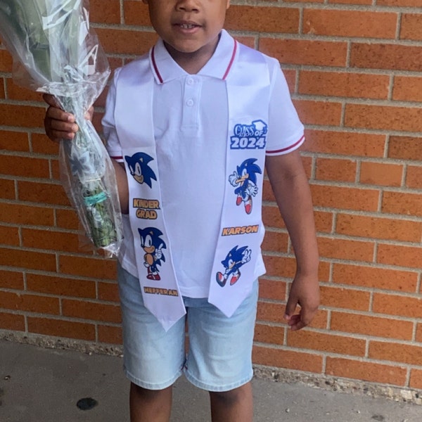 Sonic Pre-k Kindergarten Elementary Personalized Graduation Stole - Etsy