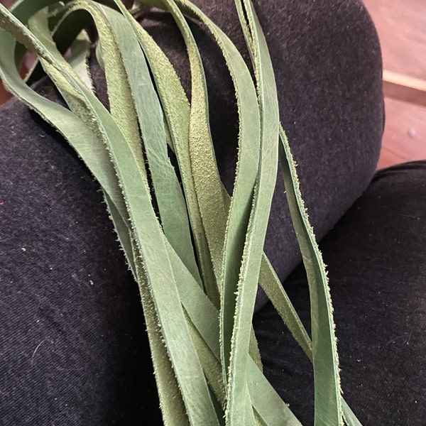 Distressed Green Leather Strap | Full Grain Leather| Bag Handles ...