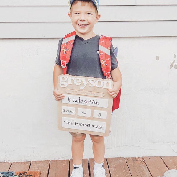 Personalized Last Day of School Sign, First Day of School Board Sign ...