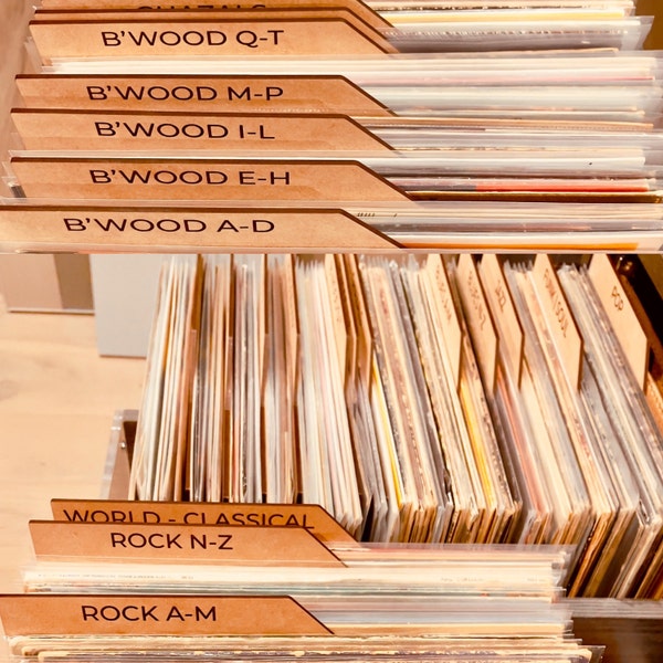 Vinyl Record Dividers, Classic Tab Record Dividers, Laser Cut MDF, Made ...