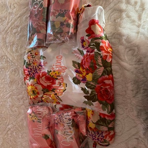 Silk Bridesmaid Robes Bridesmaid Gifts Coral Floral Robe | Etsy