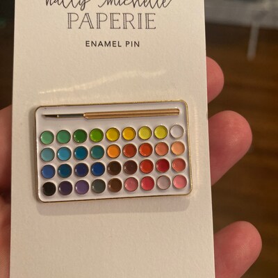 Watercolor Palette Enamel Pin - Etsy
