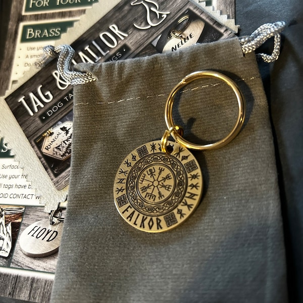 Nordic Viking Dog Tag, Norse Viking Runes Keyring, Tribal Celtic Aztec ...