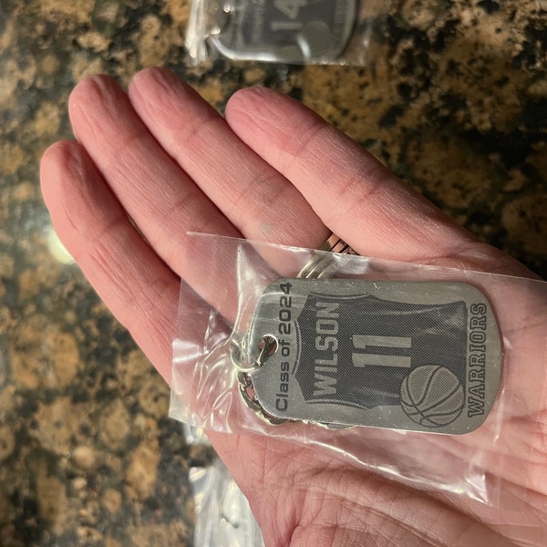 BASKETBALL Player Graduation Keychain or Bag Tag, Personalized FREE ...