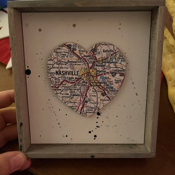 Nashville Heart Sign, Heart Map Sign, Nashville TN Sign, Nashville TN ...