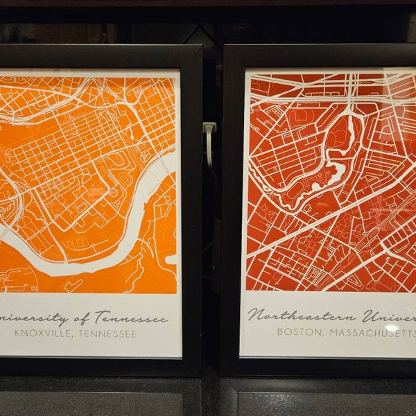 Personalized University Map, Custom Map, College Campus, Dorm Decor ...