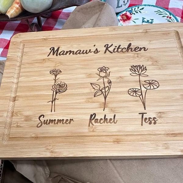 Personalized Mom's Kitchen Design Cutting Board, Gifts for Mom and ...