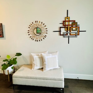 Mid Century Modern Circle Wall Art Circle Wall Sculpture | Etsy