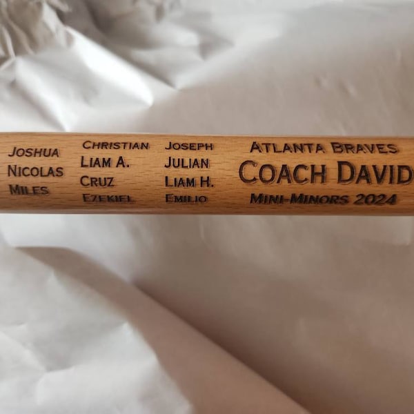 Engraved Miniature Maple Baseball Bat: Coach Keepsake Gift - Etsy