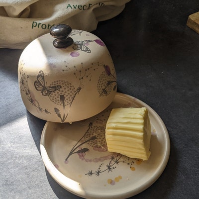 Forgetmenots Butter Dish, Forget Me Nots, Small Blue Flowers Butter ...