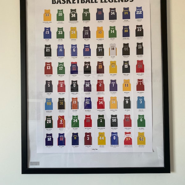 Basketball Legends Original Poster - 64 Best NBA Players All-time With ...