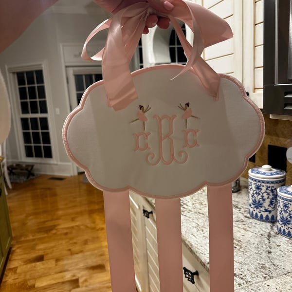 Embroidered Bow Holder | Monogrammed Bow Holder | Girls Personalized ...