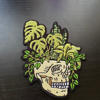 Skull Planter Patch Iron on Backing 5.5 Inches Tall - Etsy